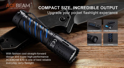 Acebeam E70 AL | 4600 lumen EDC Flashlight | Killzone Flashlights